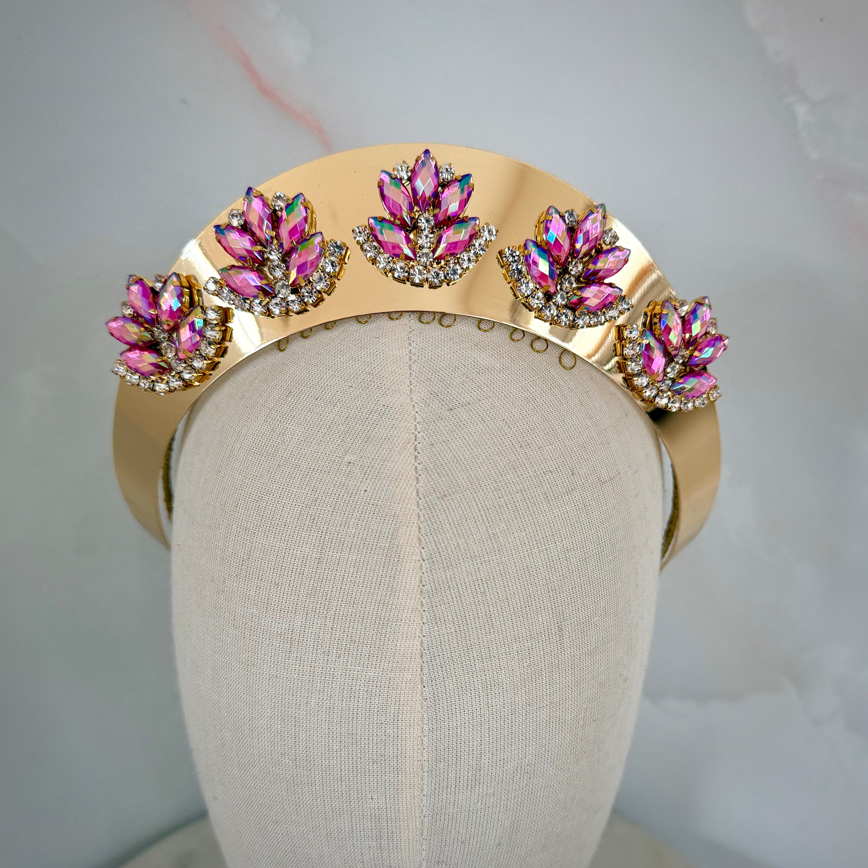 Audrey crown pink – Lisa Nash Millinery